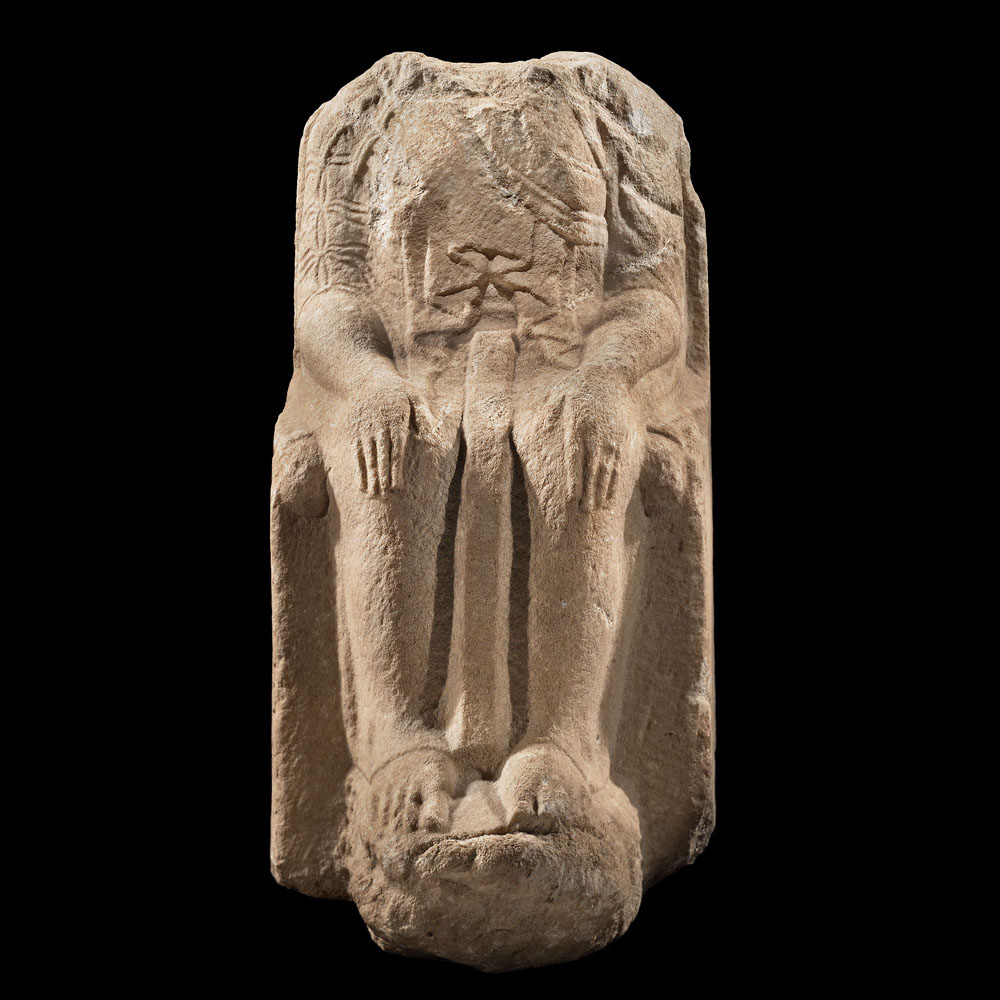Archaic Greek Marble Seated Figure with Dedicatory Inscription ...