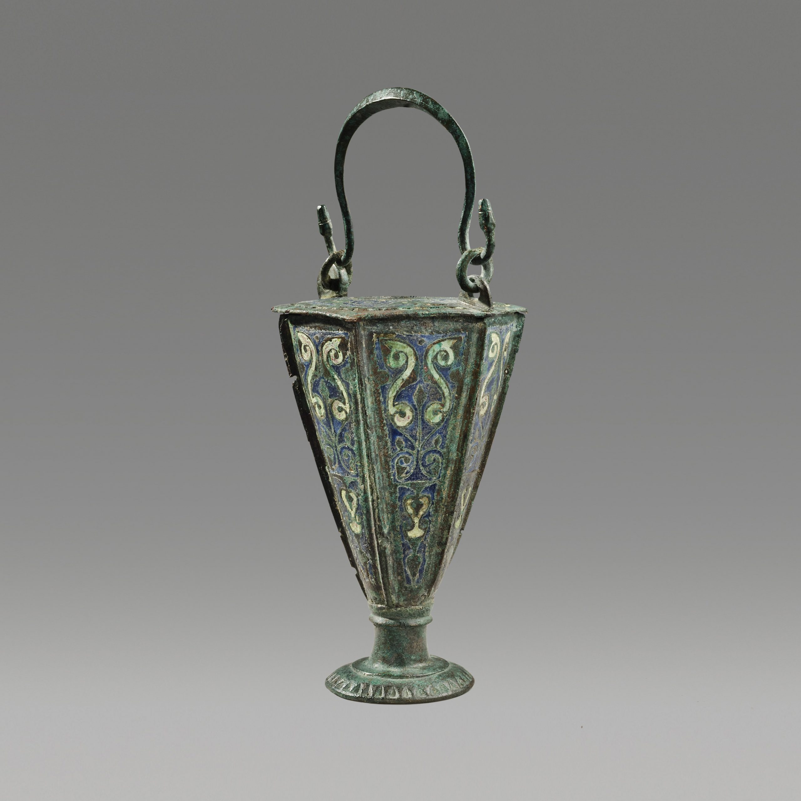 Roman Bronze Bottle with Enamel Decoration - Phoenix Ancient Art
